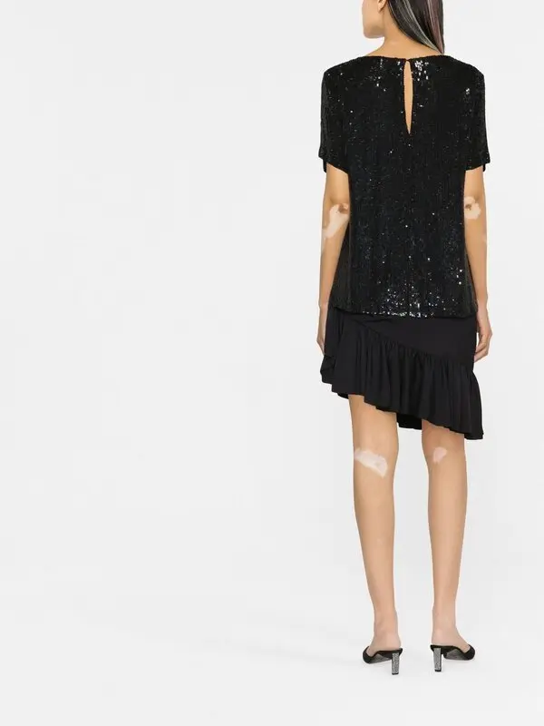 P.a.r.o.s.h Sequinned Top - Black