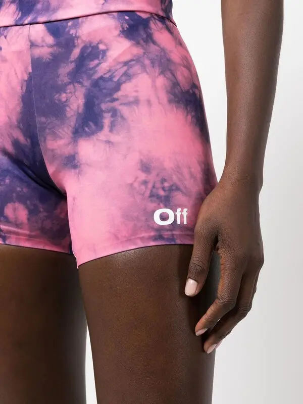 Off-White Logo-print Tie-dye Shorts