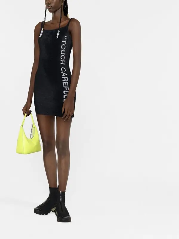 Off-White Slogan Detail Mini Dress