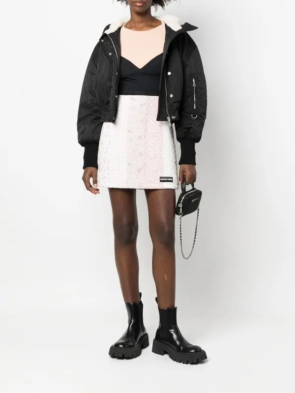 MARINE SERRE Patchwork A-line Mini Skirt