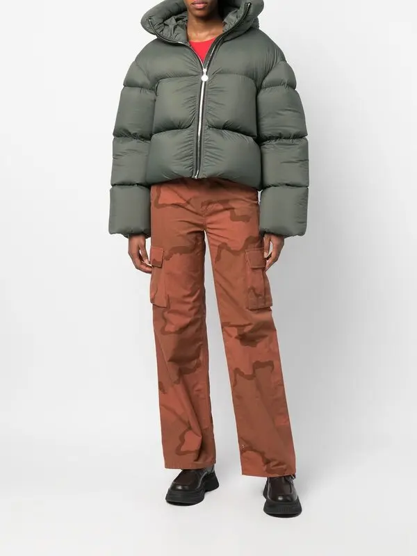 IENKI IENKI Kenny Cropped Padded Jacket - Green