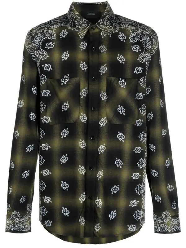 Amiri Bandana-print Checked Shirt