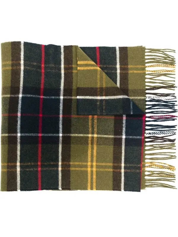 Barbour Fringed Tartan-check Scarf