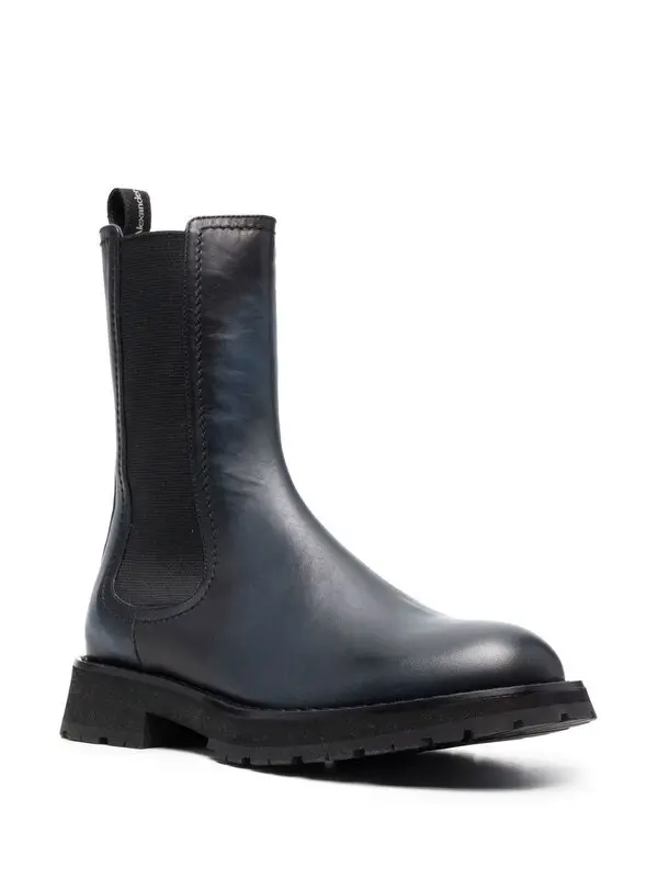 Alexander McQueen Leather Chelsea Boots - Blue
