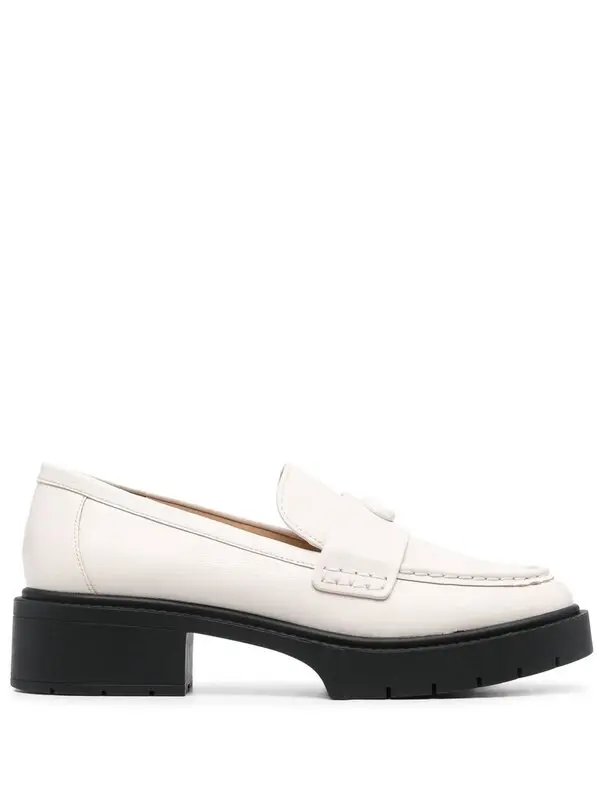 COACH Leah Leather Loafers With Chunky Sole - Neutrals