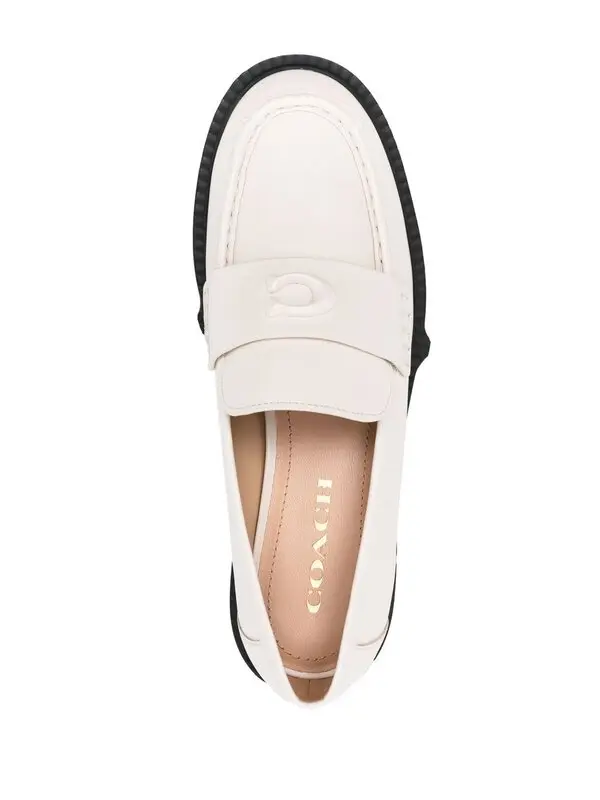 COACH Leah Leather Loafers With Chunky Sole - Neutrals