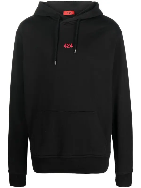 424 Logo-embroidered Hoodie - Black