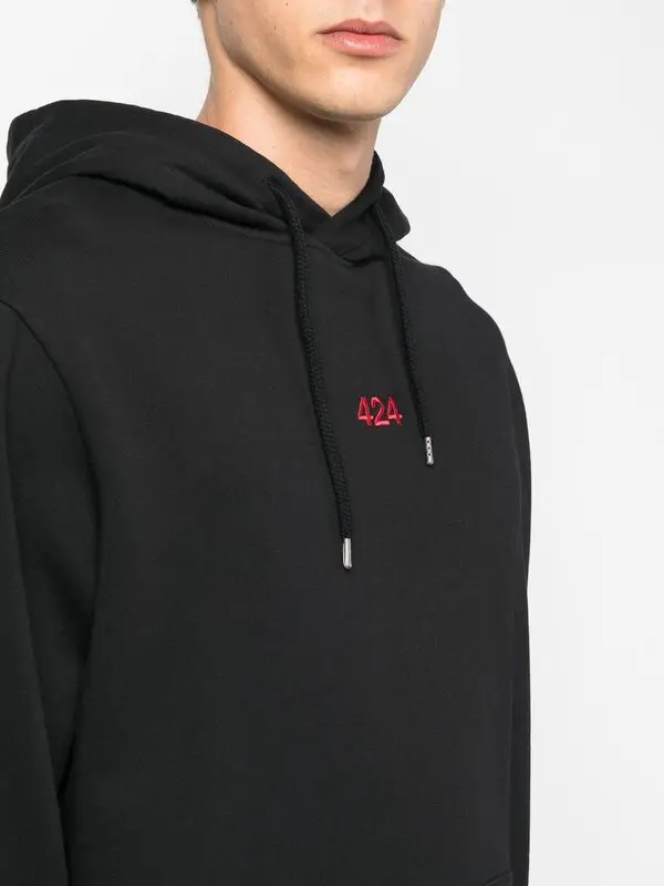 424 Logo-embroidered Hoodie - Black