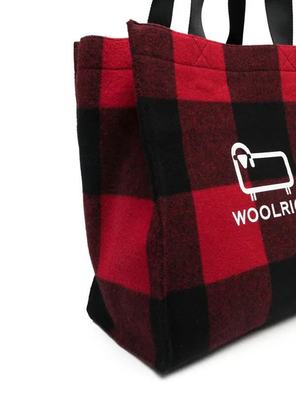 Woolrich Tartan Logo Tote Bag - Red