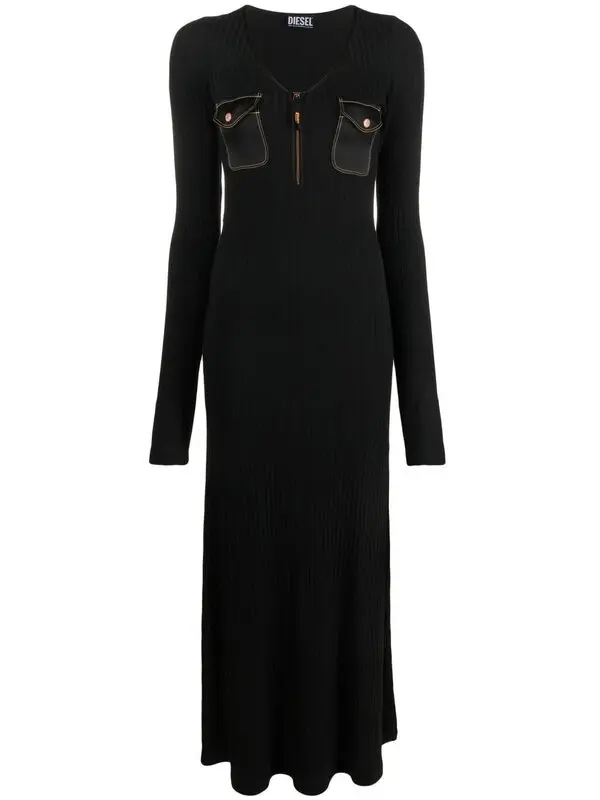 DIESEL® Pocket-detail Panelled Maxi Dress