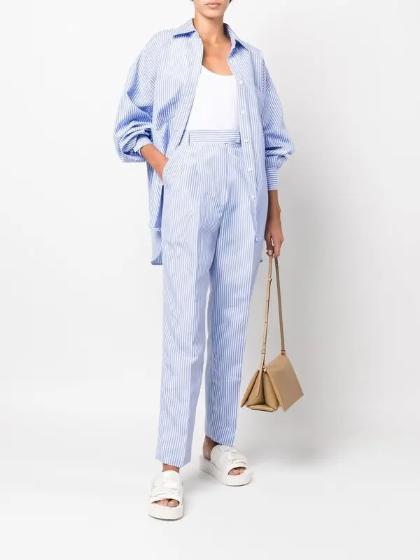 THE FRANKIE SHOP Bea Pinstripe Straight-leg Trousers
