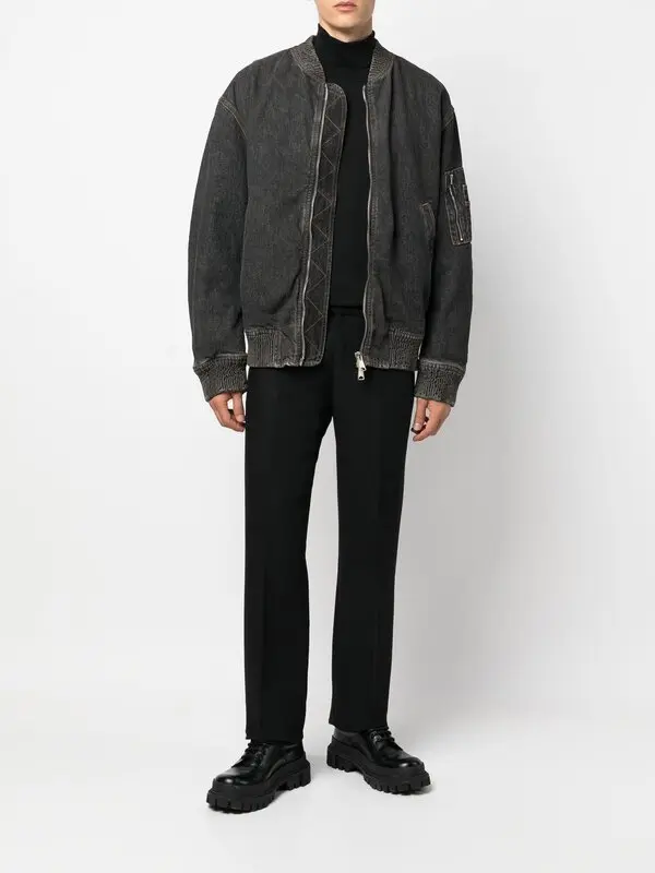 DIESEL® D-weltik Denim Bomber Jacket - Black