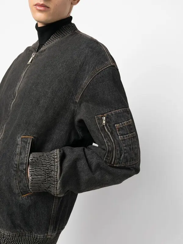 DIESEL® D-weltik Denim Bomber Jacket - Black