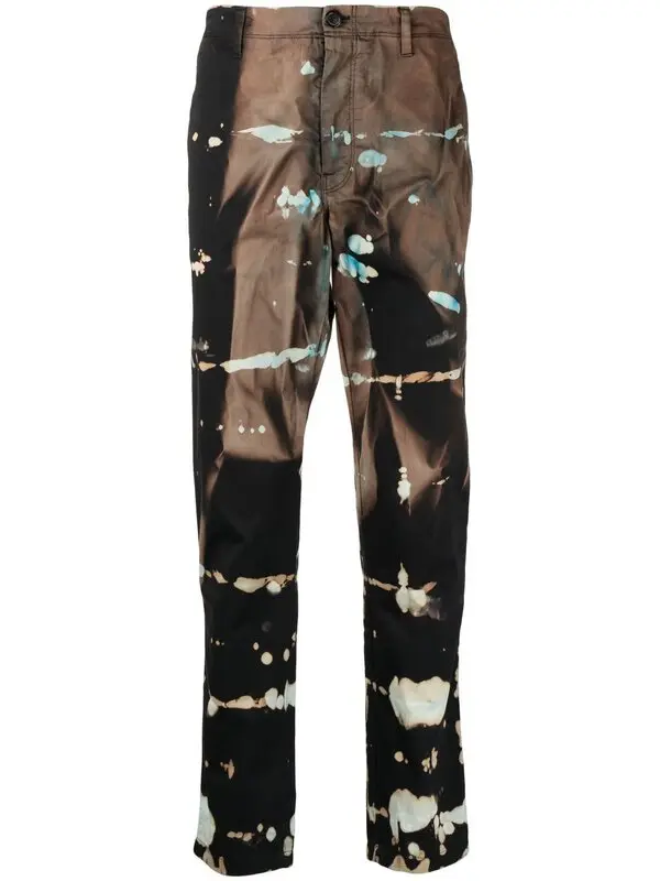 STAIN SHADE Tie-dye Straight-leg Trousers