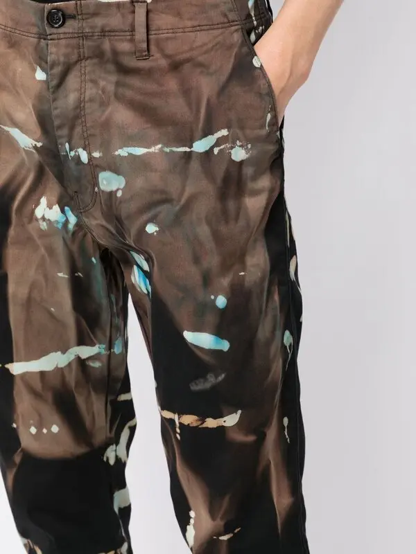 STAIN SHADE Tie-dye Straight-leg Trousers
