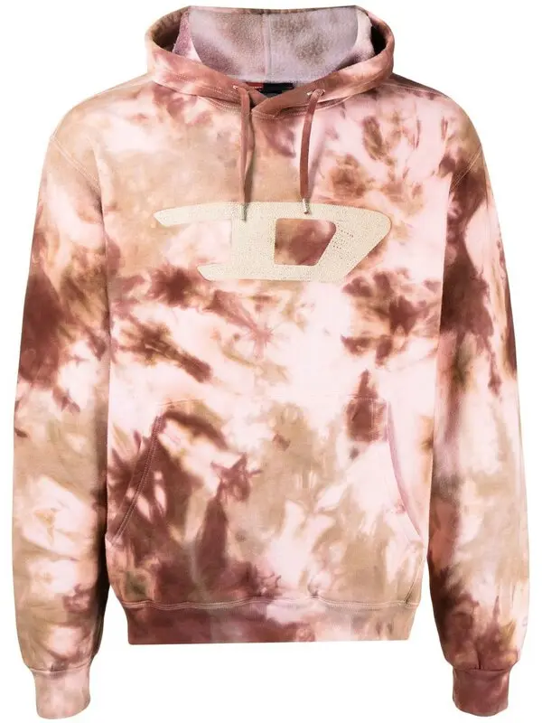 STAIN SHADE Logo Tie-dye Hoodie - Brown