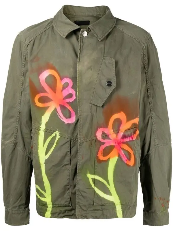 STAIN SHADE Floral Button-down Jacket - Green