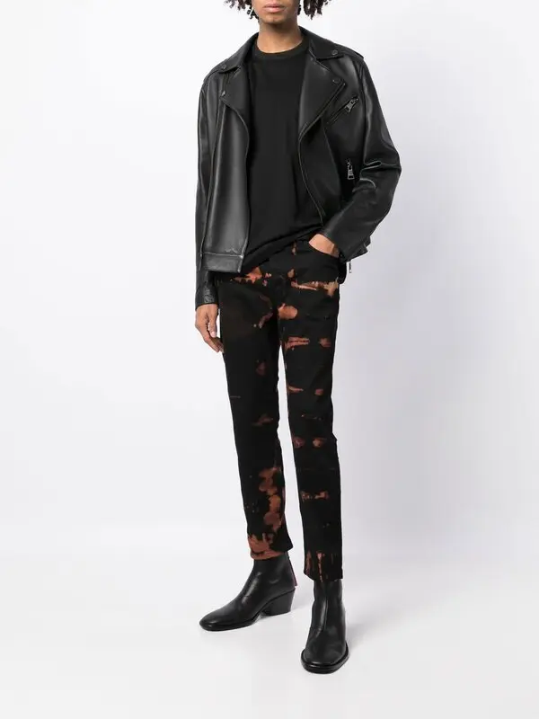 STAIN SHADE Bleached-effect Straight-leg Jeans