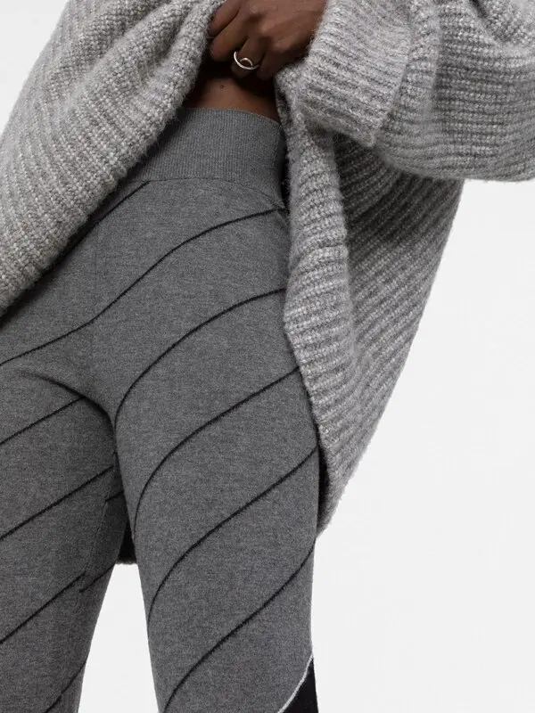 Stella McCartney Diagonal-stripe Wool Flared Trousers