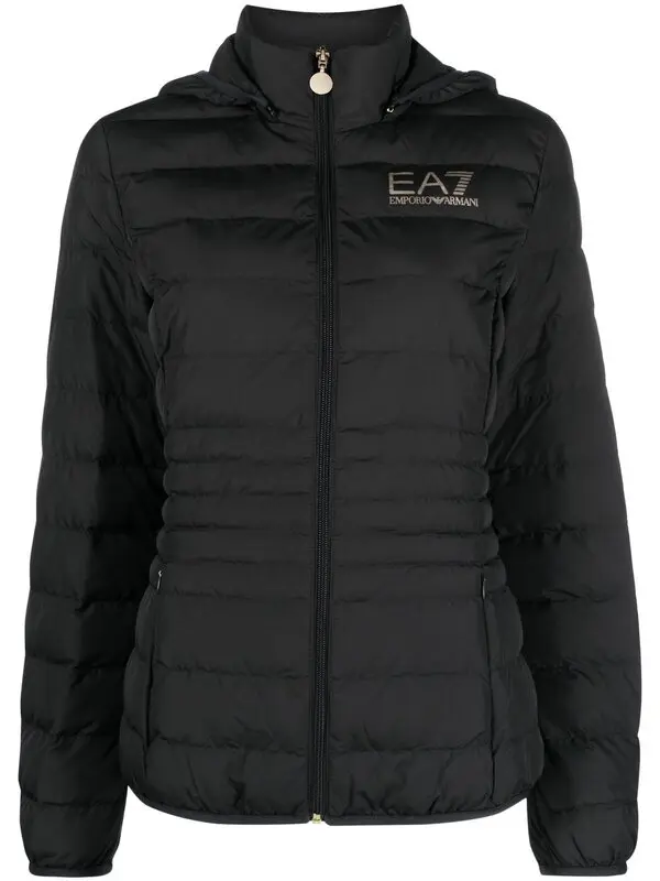 EA7 Core Hooded Puffer Jacket - Black