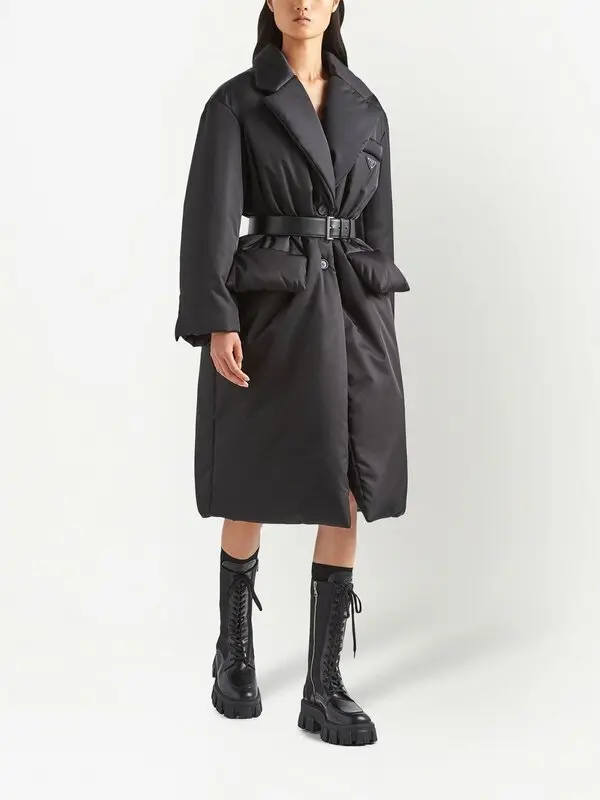 Prada Re-nylon Belted Padded Coat