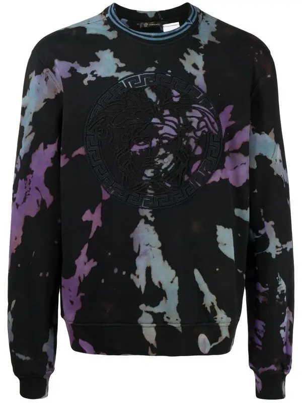 STAIN SHADE Logo Tie-dye Sweatshirt - Black