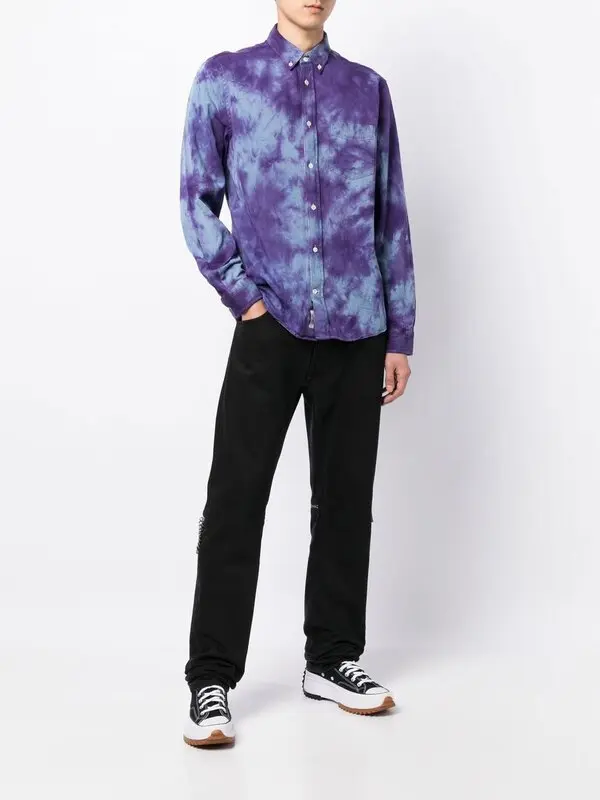 STAIN SHADE Long-sleeve Tie-dye Shirt