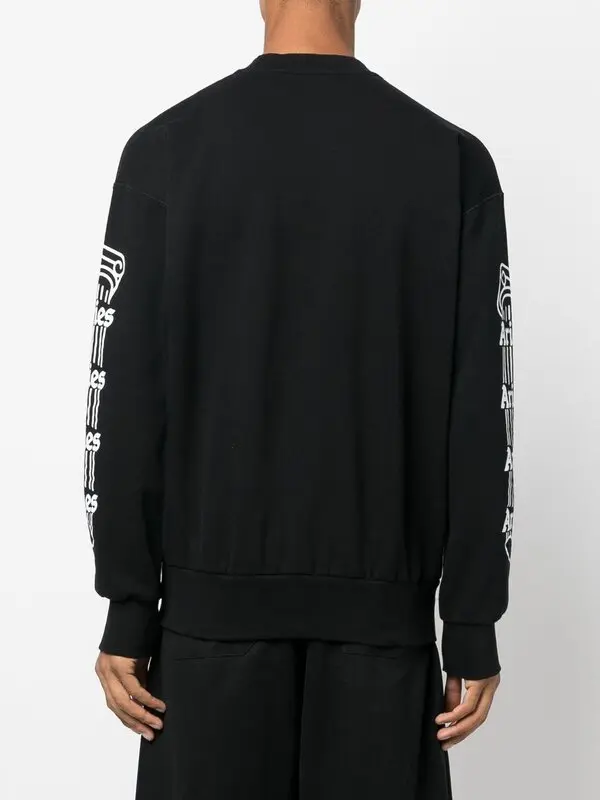 Aries Logo-print Long-sleeve Top - Black