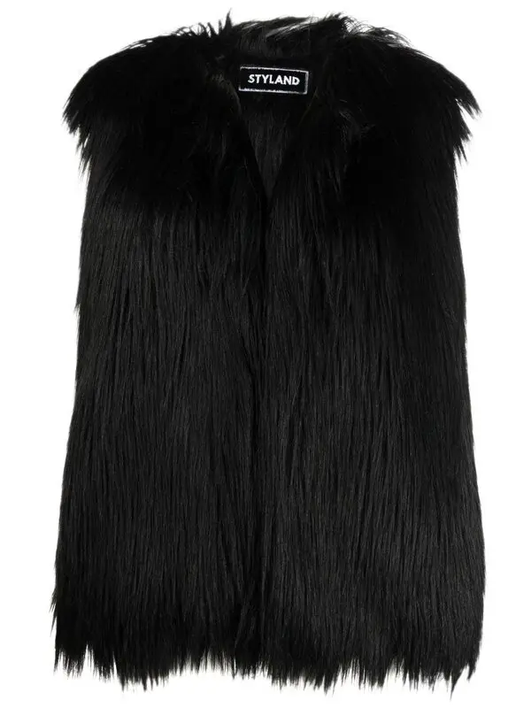 STYLAND Faux-fur Gilet - Black