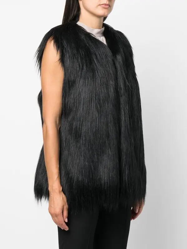 STYLAND Faux-fur Gilet - Black