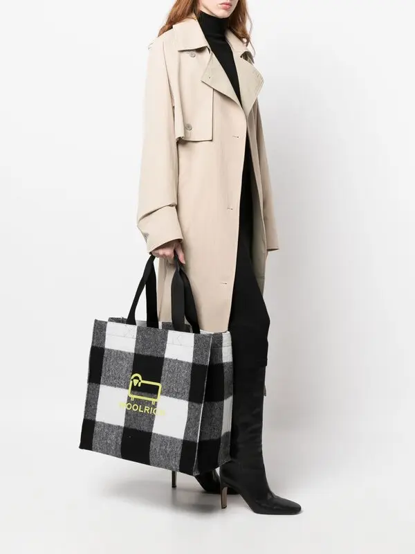 Woolrich Logo-print Check Tote Bag - Black