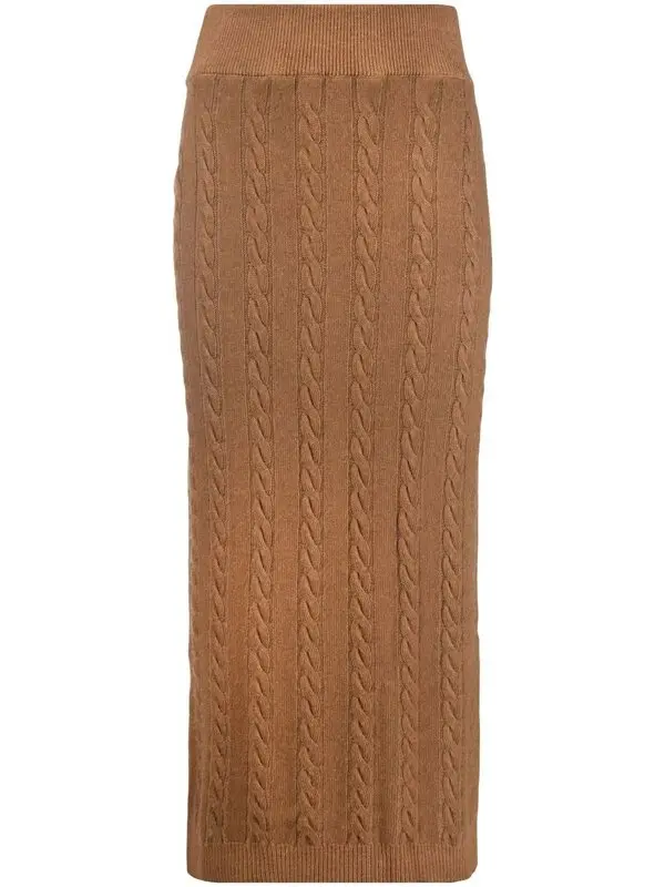 Woolrich Cable-knit Virgin-wool Midi Skirt