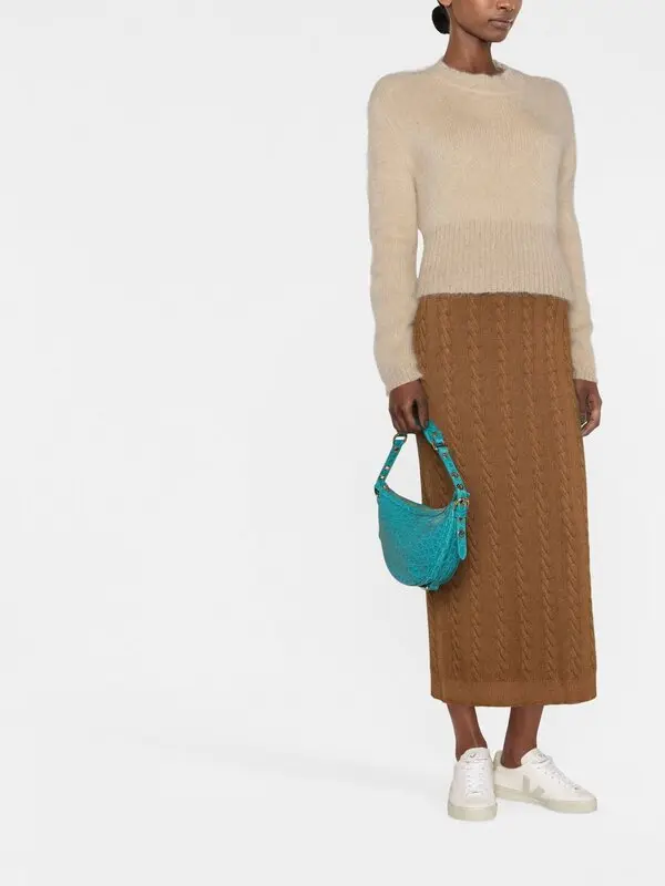 Woolrich Cable-knit Virgin-wool Midi Skirt