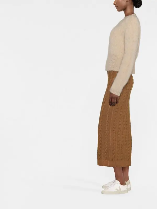 Woolrich Cable-knit Virgin-wool Midi Skirt