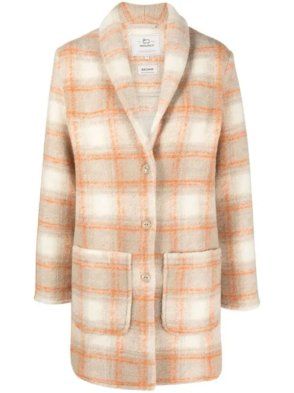 Woolrich Checked Single-breasted Coat