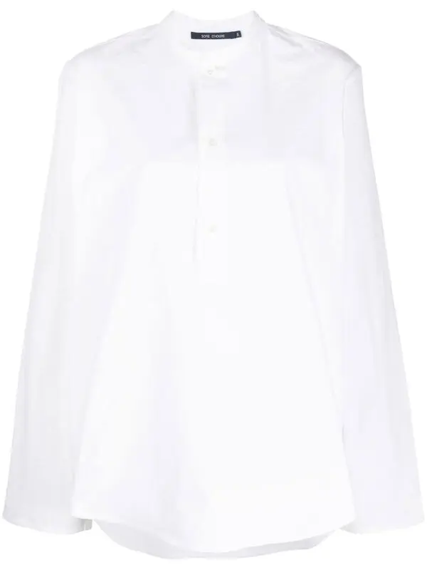 Sofie D'hoore Band-collar Cotton Shirt