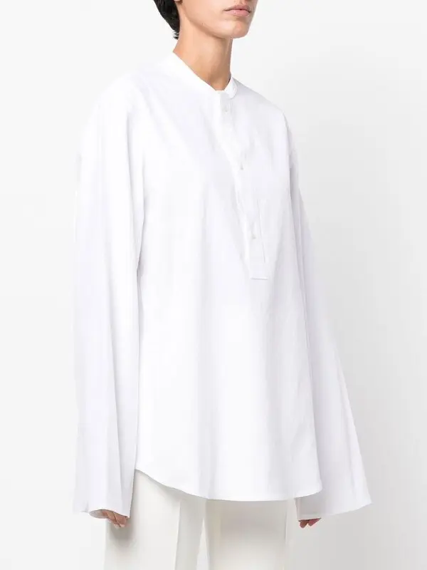 Sofie D'hoore Band-collar Cotton Shirt