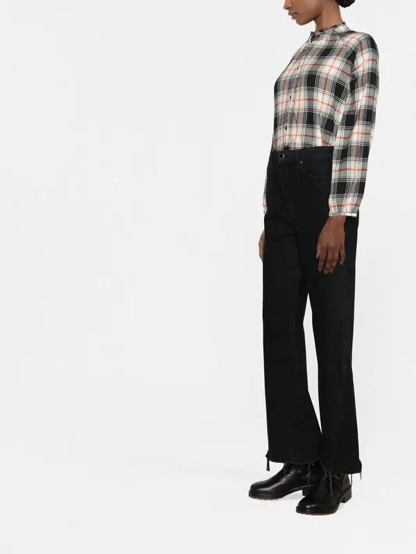 Woolrich Check-print Ruffle Shirt - Black
