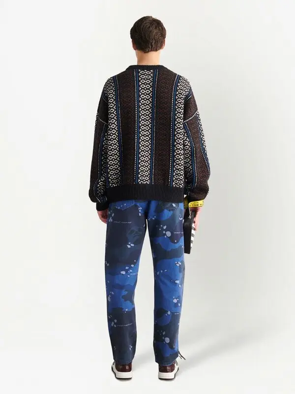 Off-White Intarsia-knit Jumper - Blue