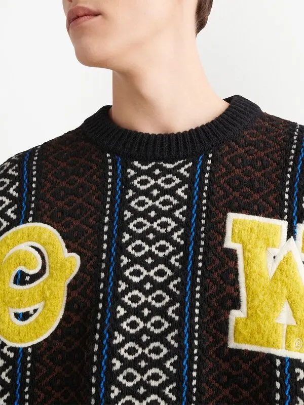 Off-White Intarsia-knit Jumper - Blue
