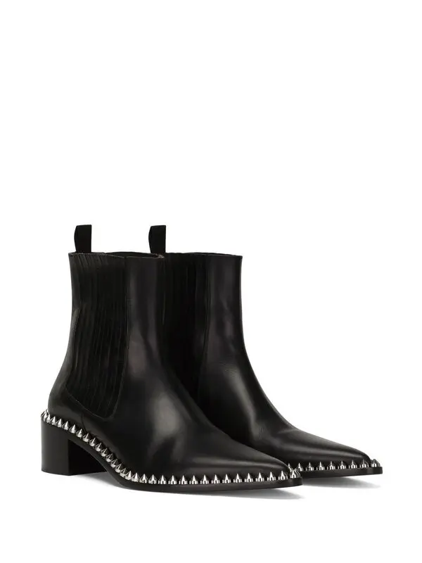 Dolce & Gabbana Studded Leather Ankle Boots