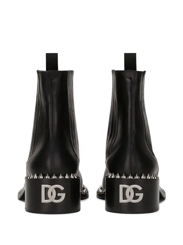 Dolce & Gabbana Studded Leather Ankle Boots