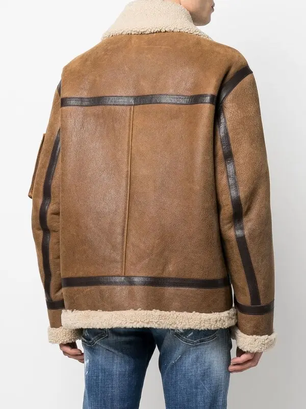Dsquared2 Shearling-trimmed Biker Jacket