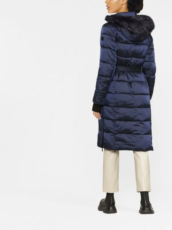Michael Kors Iridescent Belted Padded Coat