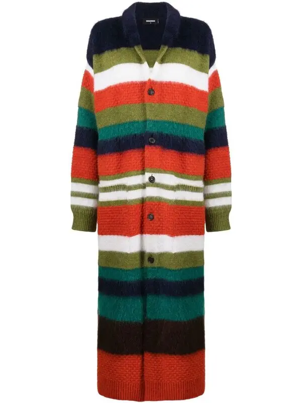 Dsquared2 Striped Knitted Maxi Dress - Orange