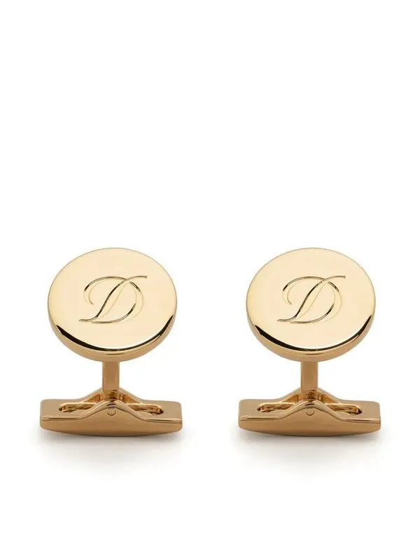 S.t. Dupont 18kt Yellow Logo-engraved Cufflinks - Gold