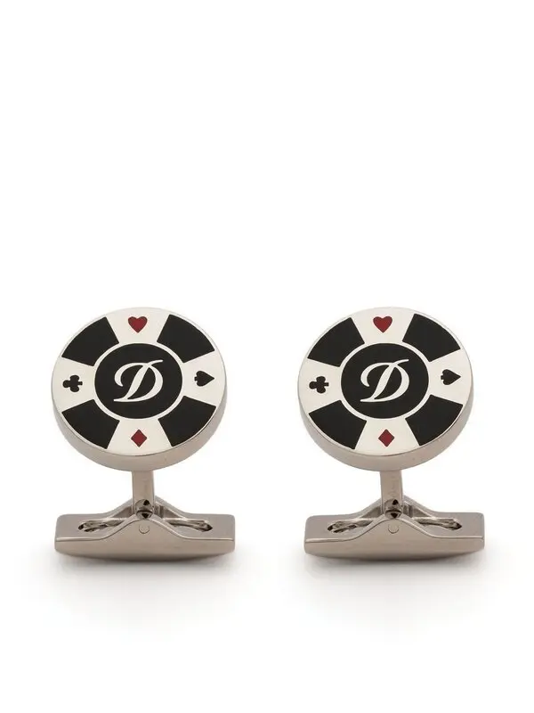 S.t. Dupont Poker Chip Cufflinks - Silver