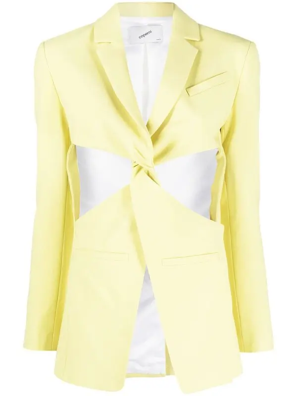 Coperni Cut-out Twisted Blazer - Yellow