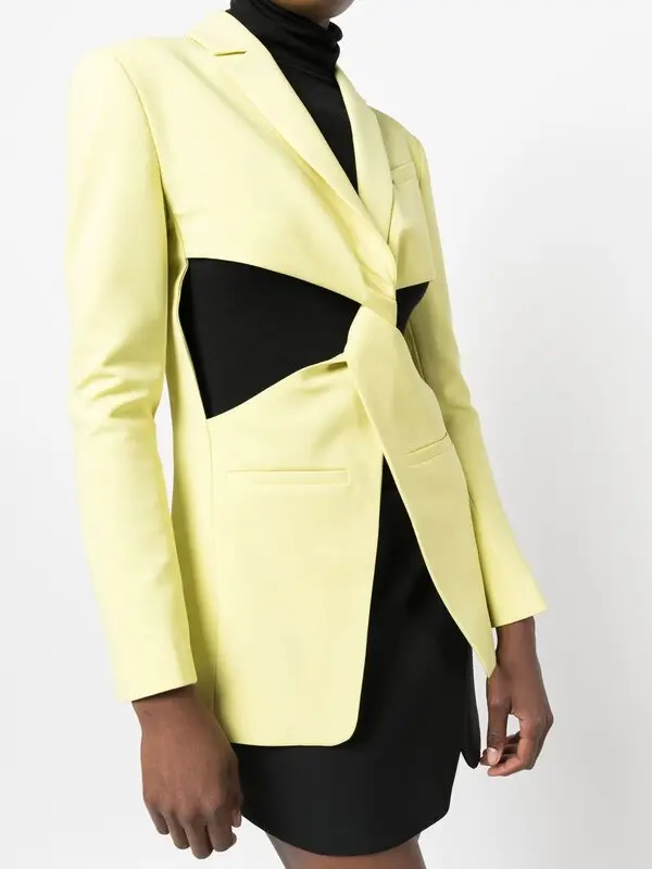 Coperni Cut-out Twisted Blazer - Yellow