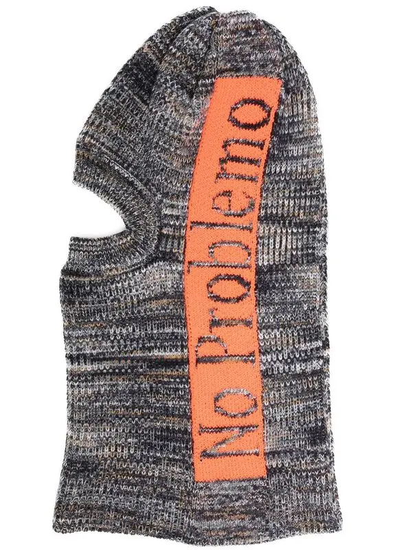 Aries Slogan-print Knitted Balaclava - Blue